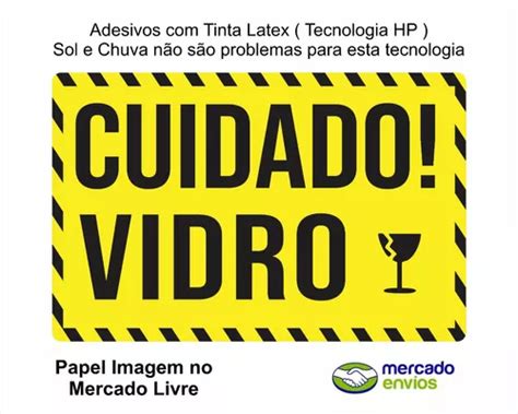 Adesivos Cuidado Vidro Embalagens Seguran A X Cm