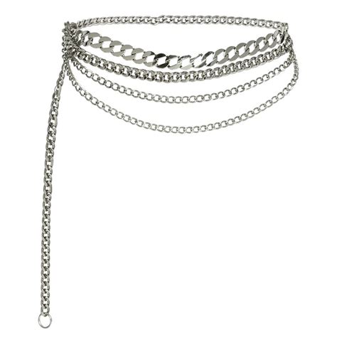 Cinto Feminino Corrente Mix Metal Prata 1 0 cm Virgínia