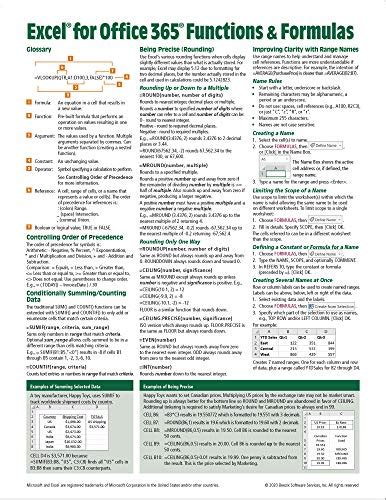 Buy Excel For Microsoft Functions Formulas Quick Reference