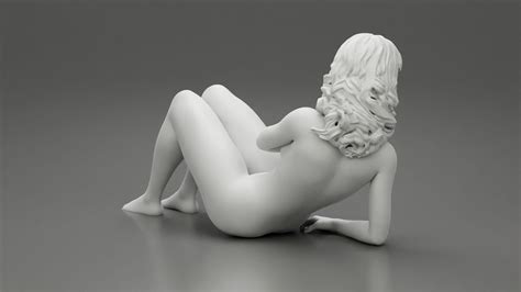 Fichier STL Femme nue couvrant ses seins Pose 6 Modèle d impression