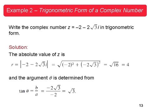 trigonometric form of a complex number objectives plot