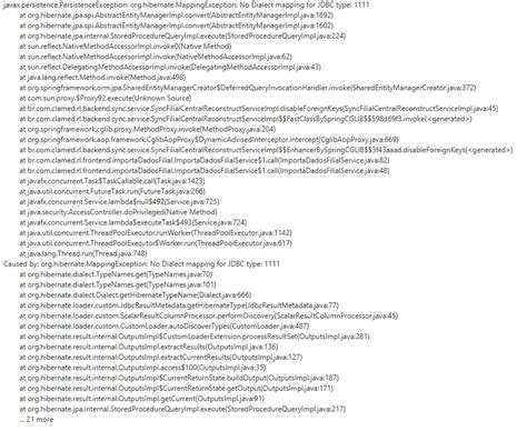 Hibernate JPA No Dialect Mapping For JDBC Type 1111 When Calling