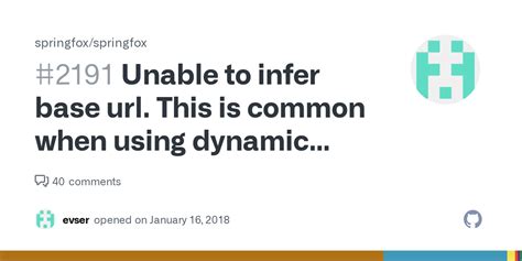 unable to infer base url this is common when using dynamic servlet registration or when the api