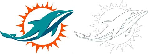 Miami Dolphins Logo With A Sample Coloring Page Free Coloring Pages