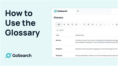 How To Use The Gosearch Ai Enterprise Search Glossary Youtube