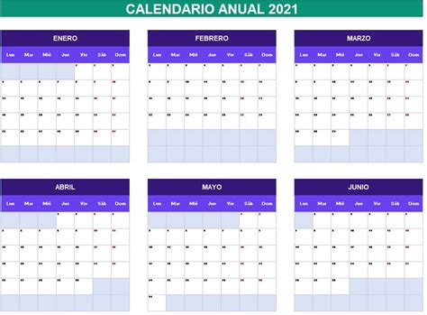GRATIS Plantillas De Calendario Anual En Excel 2021 Herramientas