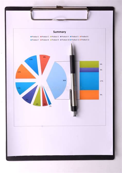 Graphs Pie Line Bar Charts Report Stock Photos Free Royalty Free