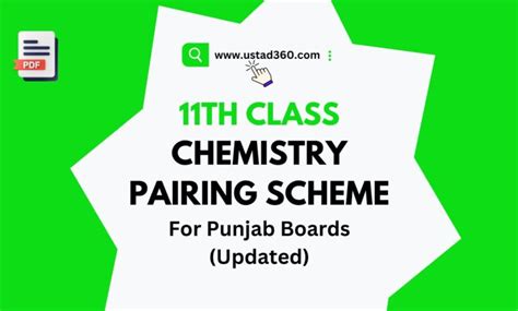 11th Class Chemistry Pairing Scheme 2024 Punjab Ustad360