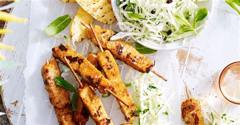 Satay And Coconut Chicken Breast Skewers Recipe Myfoodbook