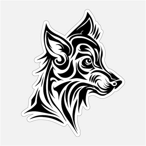 Pegatinas De Perros Imprimibles En Blanco Y Negro Vector Premium