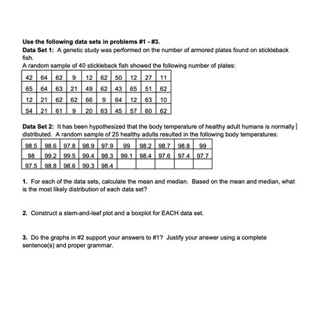 [solved] use the following data sets in problems 1 3