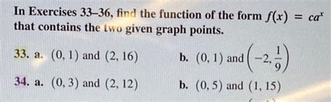 solved in exercises 33 36 find the function of the form