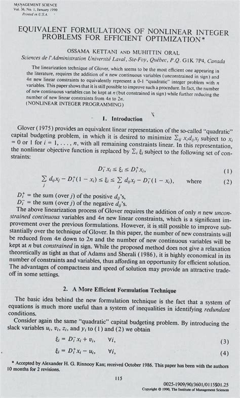 pdf equivalent formulations of nonlinear integer problems for efficient optimization