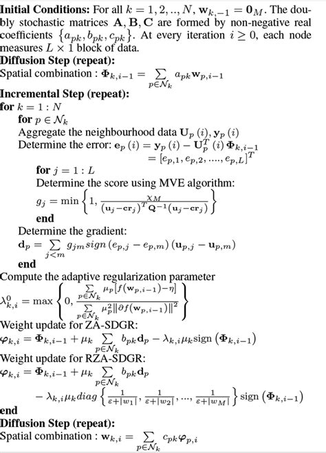 sparse diffusion minimum gr norm algorithm with adaptive regularisation download scientific