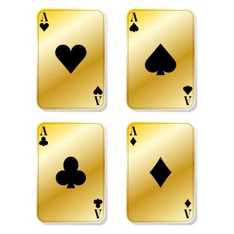 Gouden Speelkaarten Premium Vector