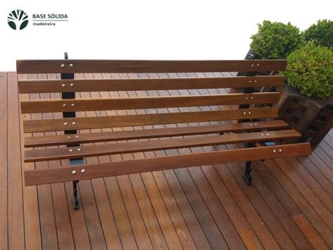 Banco de Jardim Tamandua Base Sólida Madeiras Vigas Decks Assoalhos