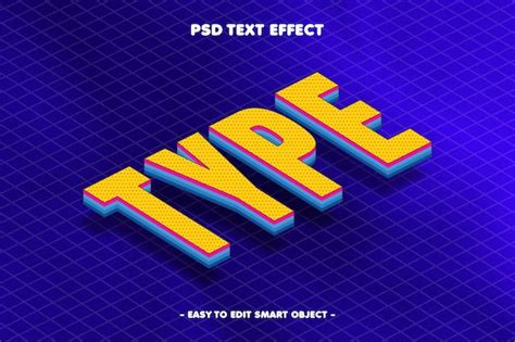 Free PSD Isometric 3d Editable Text Effect