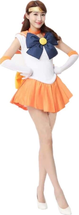 Ourcosplay Womens Sailor Moon Minako Aino Venus Cosplay Costume Outfit Uniform Dress Suit