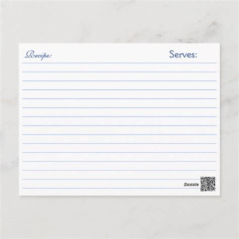 Royal Blue White Floral Hearts Recipe Card Zazzle