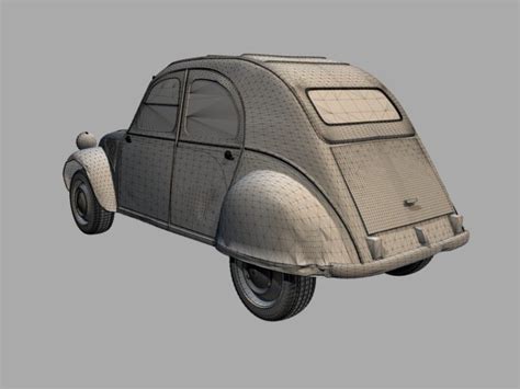 雪铁龙2CV 3D模型 25 3ds blend obj Free3D