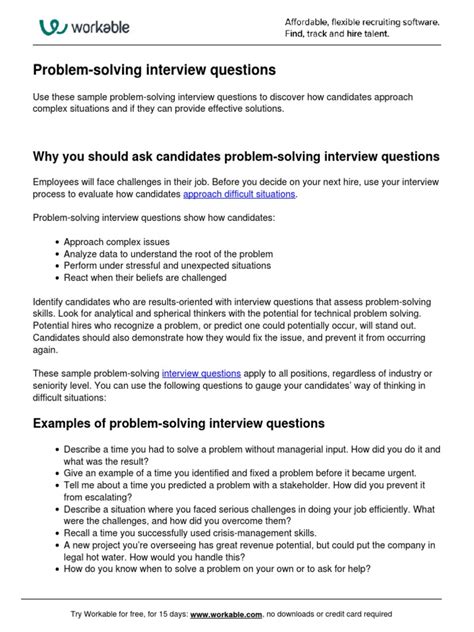 problem solving interview questions pdf psychology cognition