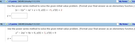 solved use the power series method to solve the given