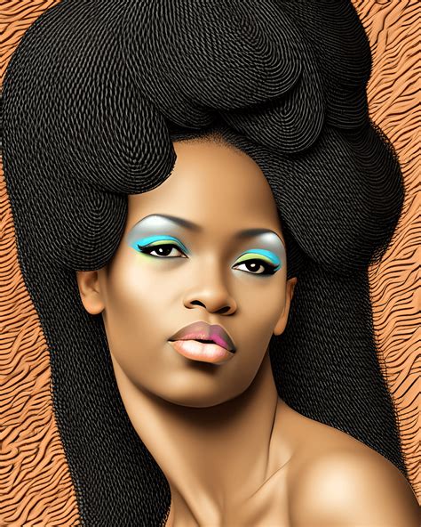 Black Woman With Big Hair In Sandro Botticelli Style Creative Fabrica