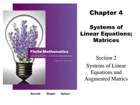 ppt chapter 4 systems of linear equations matrices powerpoint presentation id 4937057