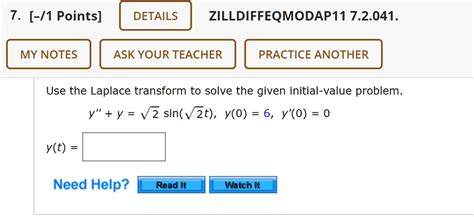 solved details zill diff eq mod ap 11 7 2 041 my notes ask your teacher practice another use