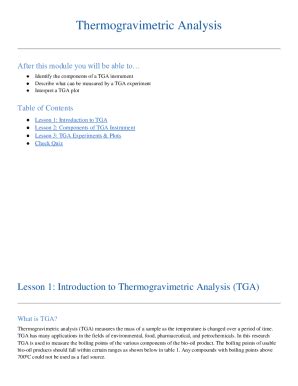 Fillable Online Thermogravimetric Analysis Tga A Definitive Guide