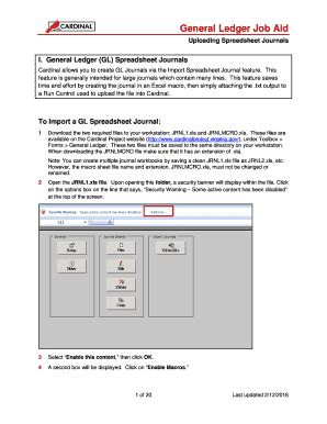 Fillable Online Uploading Spreadsheet Journals Fax Email Print PdfFiller