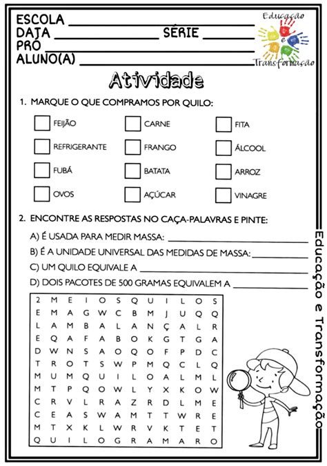 Medidas De Massa 4 Ano Printable Templates Free