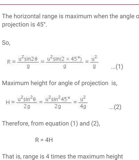the horizontal range is four times the maximum height attained by a projectile the angle of
