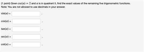 solved 1 point assume that is an acute angle in a right
