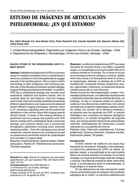 SOLUTION 10 Estudio De Imagenes De La Articulaci N Patelofemoral