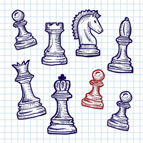 ᐈ Ajedrez vector de stock imágenes fichas de ajedrez dibujo