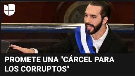 El presidente de El Salvador Nayib Bukele promete una cárcel para