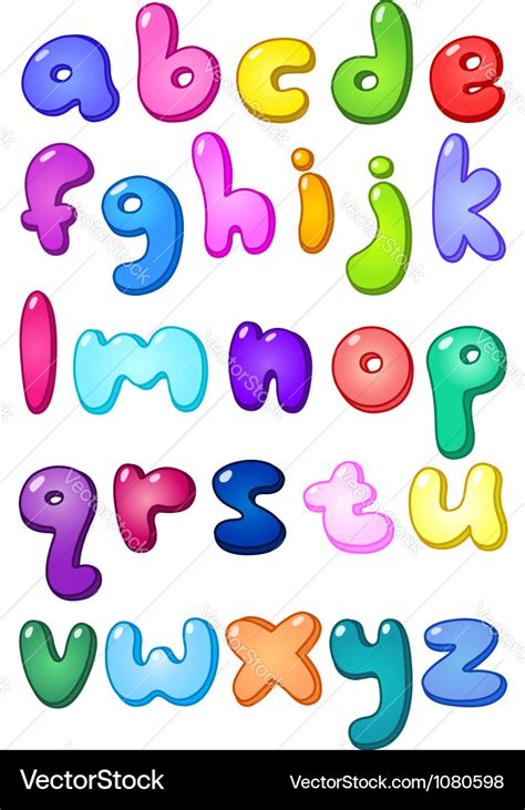 D Bubble Lower Case Alphabet Royalty Free Vector Image