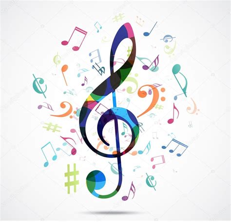 Notas Musicales Coloridas Abstractas Vector De Stock Bejotrus 63653511