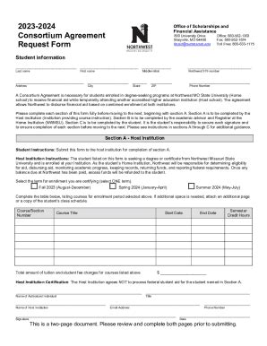 Fillable Online 2023 2024 Consortium Agreement Request Form Fax Email