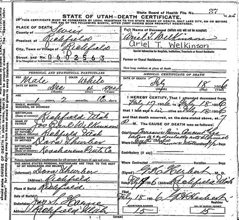 Ariel T Wilkinson 1904 1906 Homenaje De Find A Grave