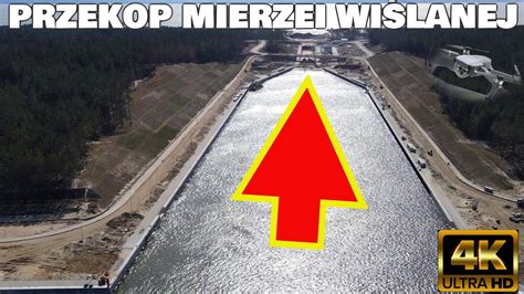 PRZEKOP MIERZEI WIŚLANEJ Z DRONA PRZELOT NAD BUDOWĄ KANAŁU ŻEGLUGOWEGO