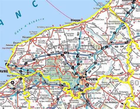 Carte routière de la Seine Maritime