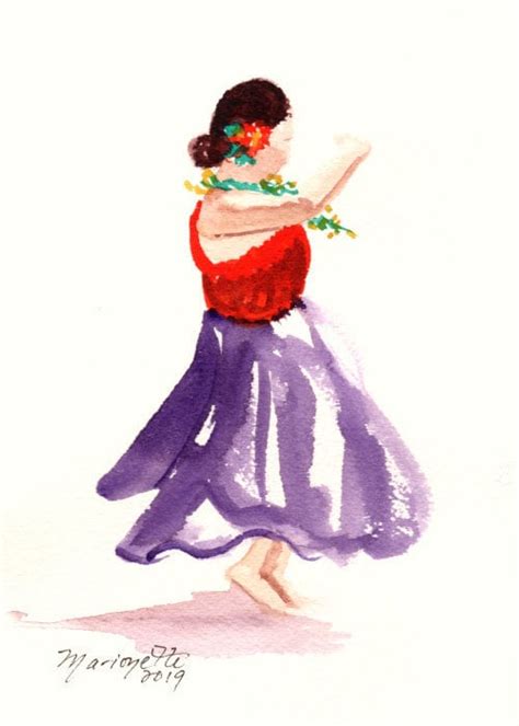 Hula Girl Print Hula Art Hula Dancer Painting Hawaii Art Hula