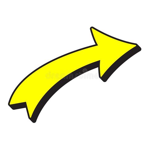 Pop Art Curved Arrow Comic Book Style Quirky Cartoon Arrow Stock