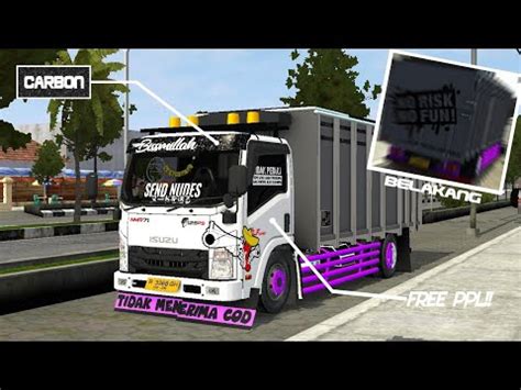 Share Livery Mod Truck Isuzu Nmr Pasiran Purple Styld Mod By