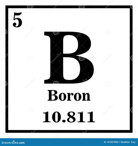 Periodic Table Of Elements Boron Vector Stock Vector Illustration