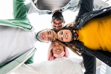Premium Photo Diverse People Wearing Face Mask Taking A Selfie