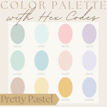 Pretty Pastel Color Palette With Hex Codes And Instructions Easter