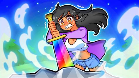 Aphmau Pulls The Op Sword In Roblox Youtube